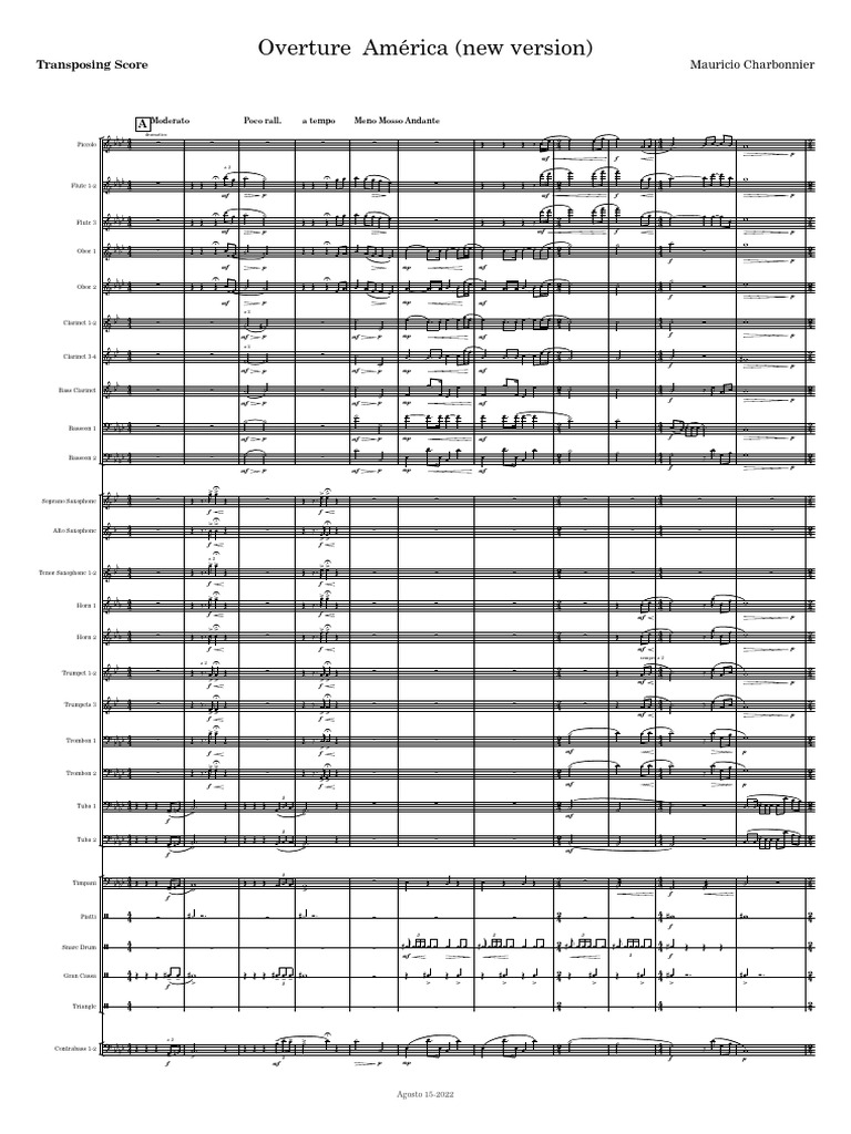 Overture América (New Version) | PDF | Saxophone | Tempo