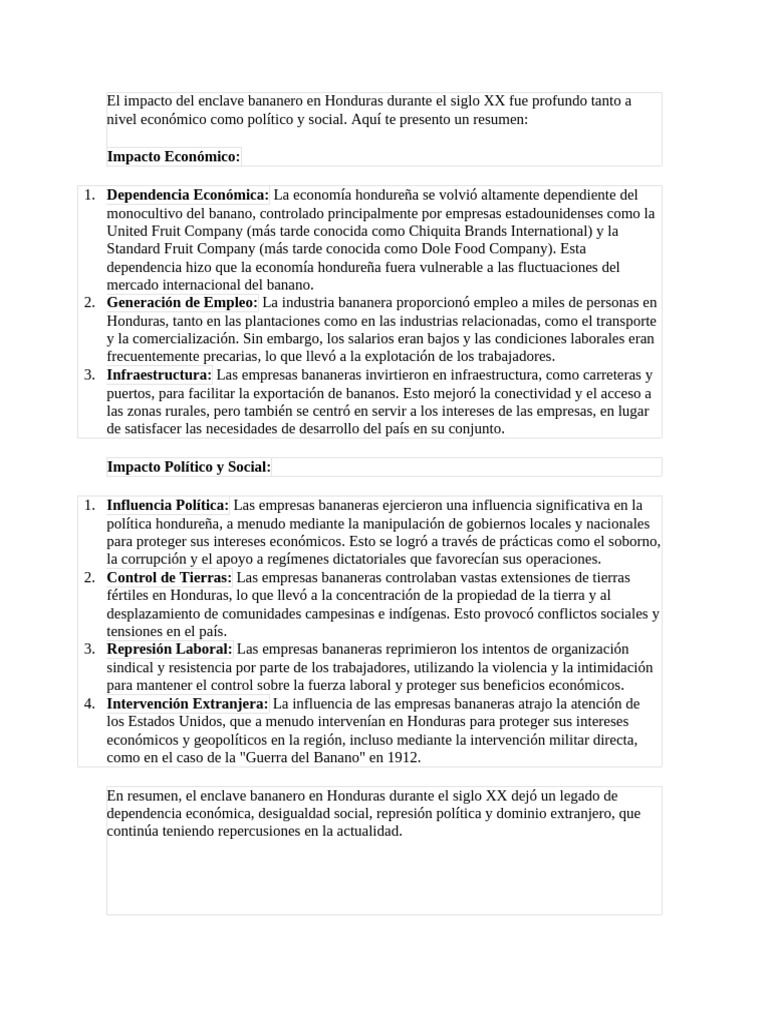 Enclave Bananero y Minero | PDF | Honduras | Minería