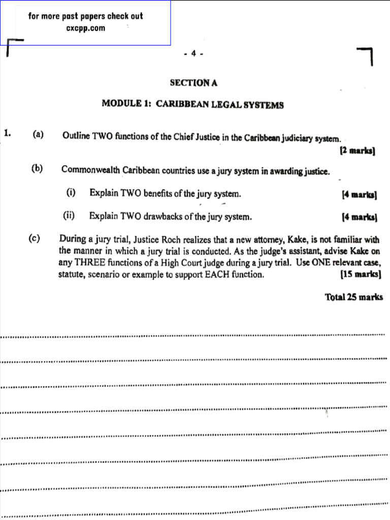 CAPE Law Unit 1 Paper 2 Overview | PDF | Jury Trial | Manslaughter