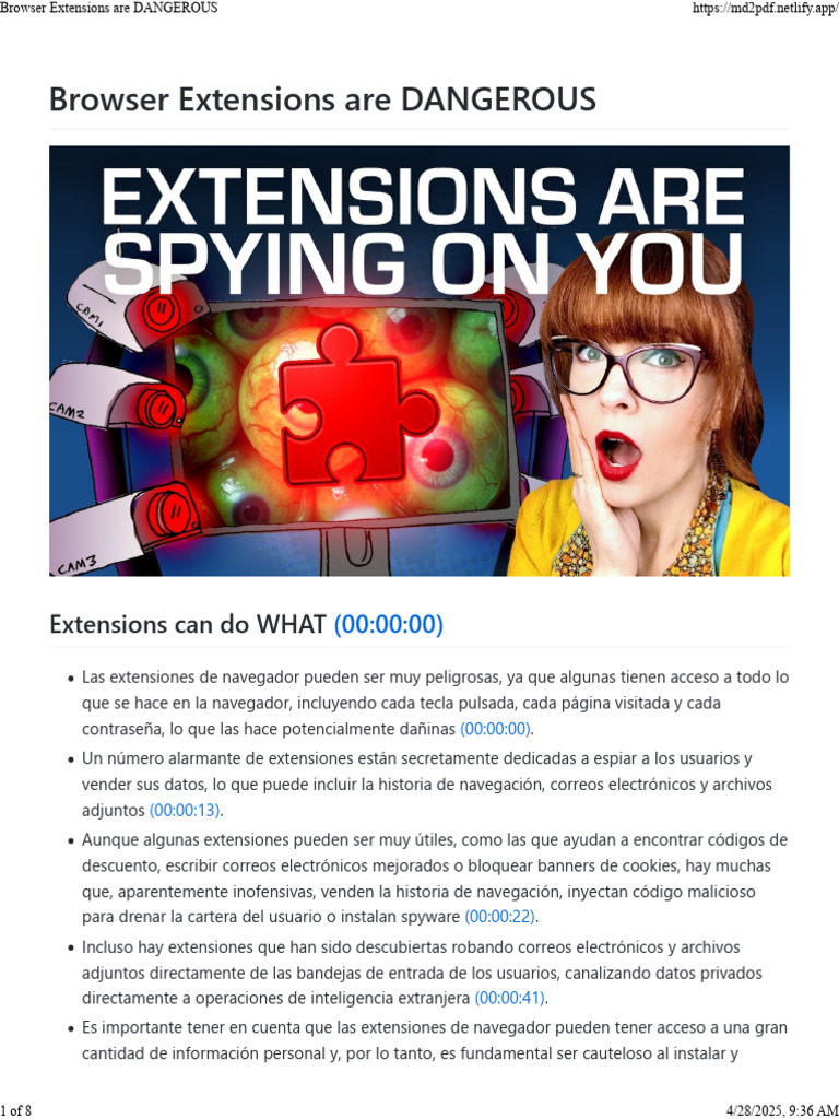 Browser Extensions Are DANGEROUS | PDF | Cookie HTTP | Contraseña