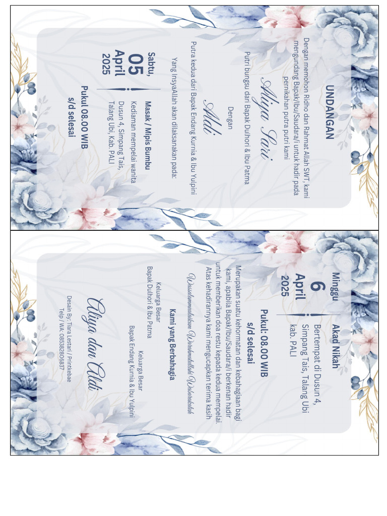 Undangan ALIYA BLKNG | PDF