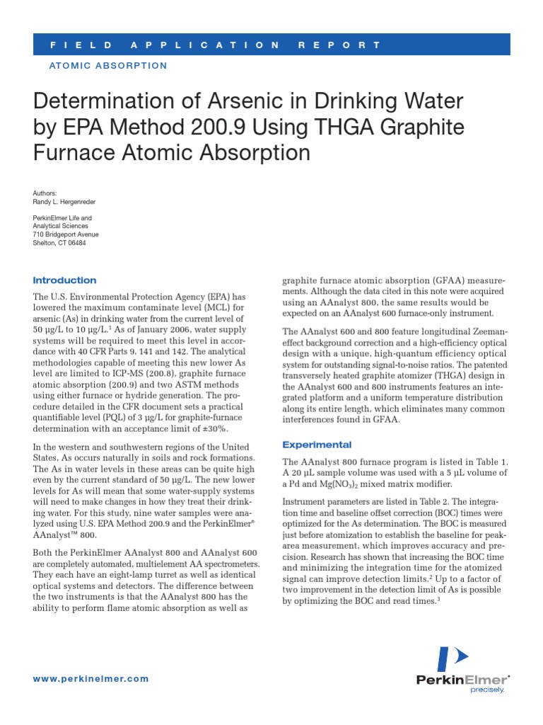 Arsenico en Aguas | PDF | Detection Limit | Atomic Absorption Spectroscopy