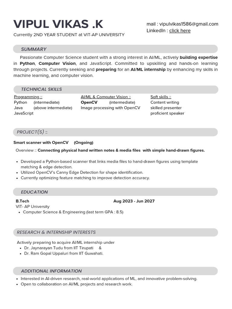 Vipul Vikas Kuraganti Resume | PDF