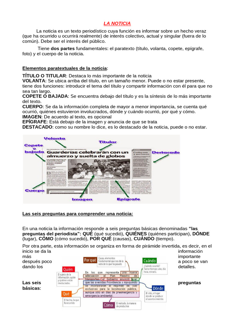 LA NOTICIA Con Actividad de Incio | PDF