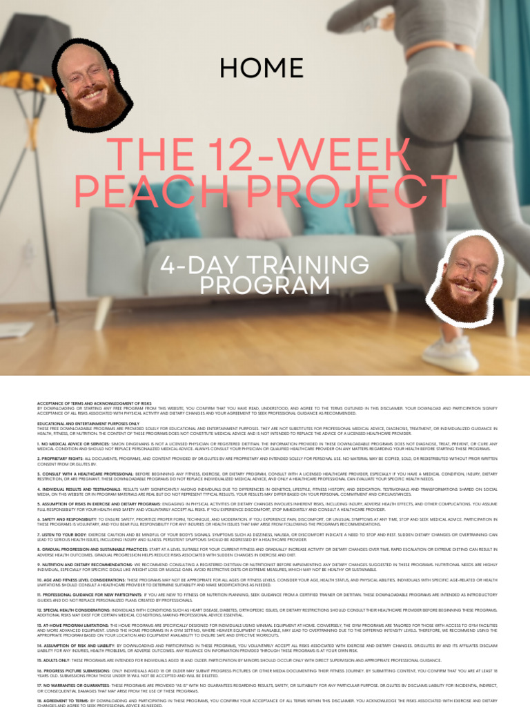 12-Week DR - Glutes Plan Home V3 ++ | PDF | Weight Loss | Foods