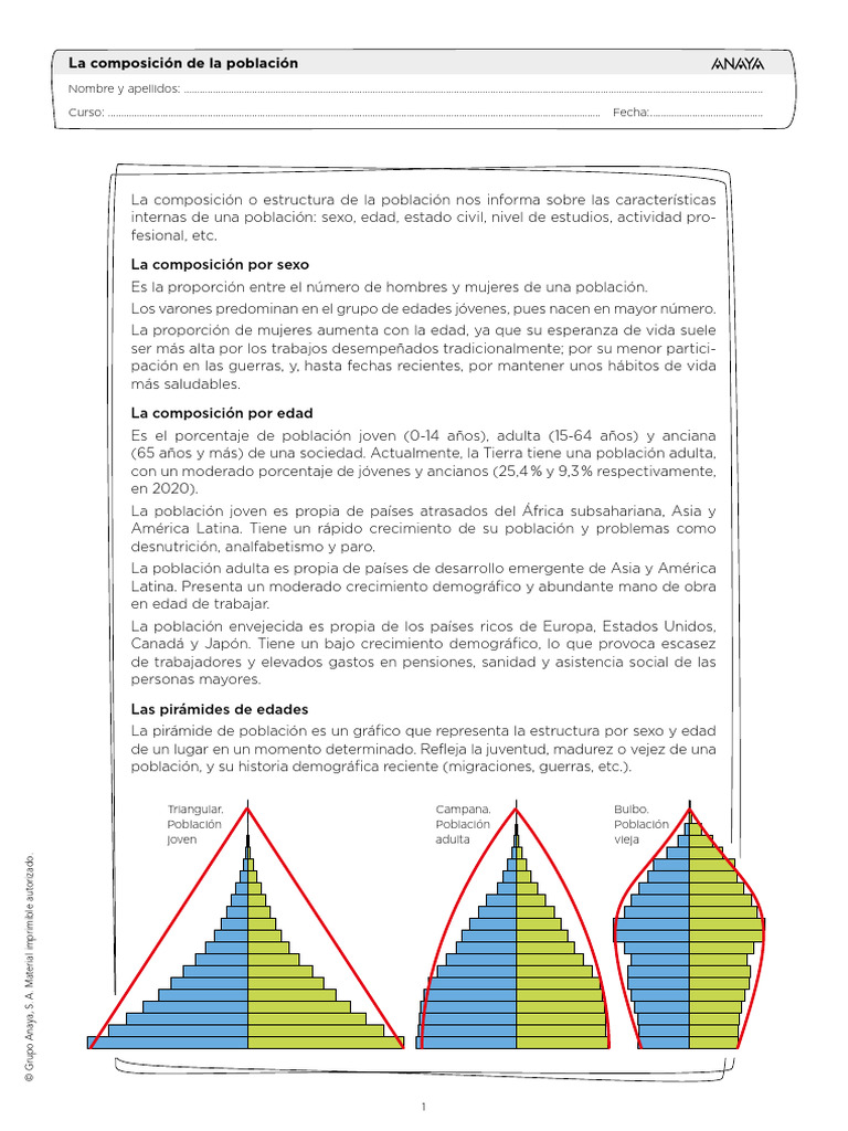 Composición y Estructura de la Población | PDF | Vejez | Demografía