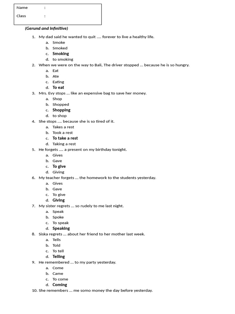 Task 4 (Gerunds Infinitive) | PDF | Linguistics | Semantic Units