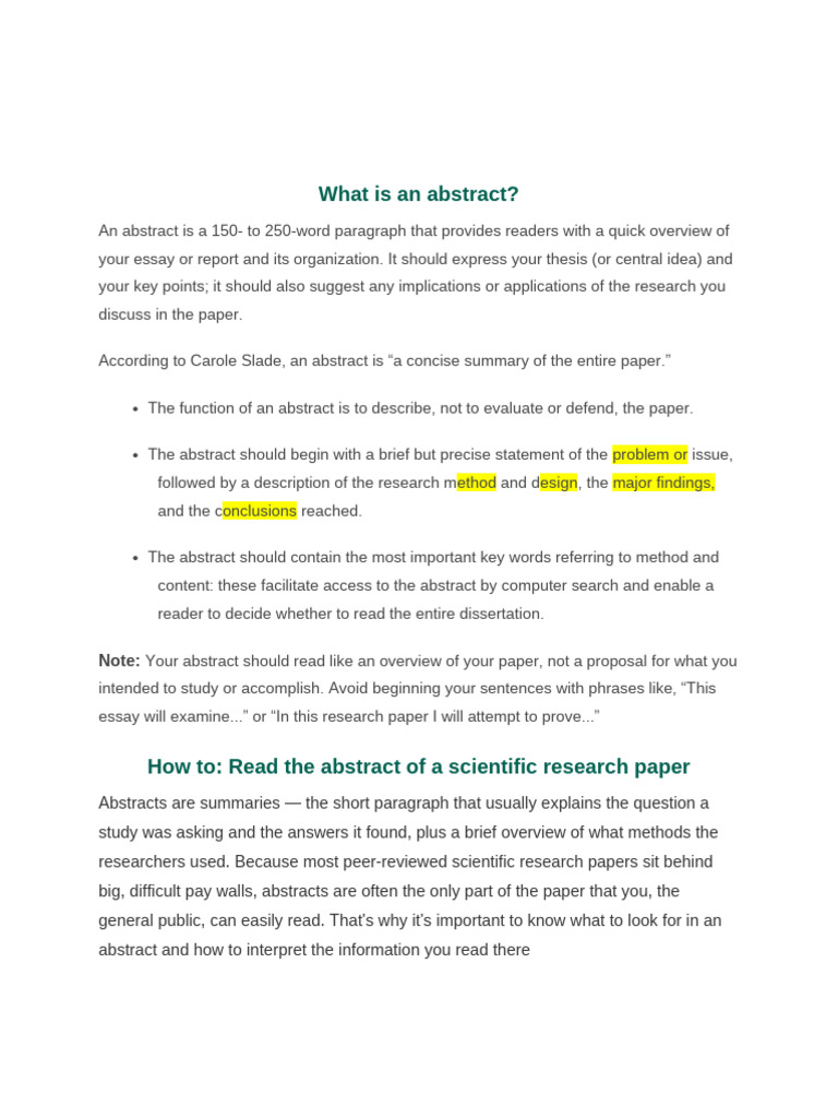 1 A - How To Read The Abstract of A Scientific Research Paper | PDF ...