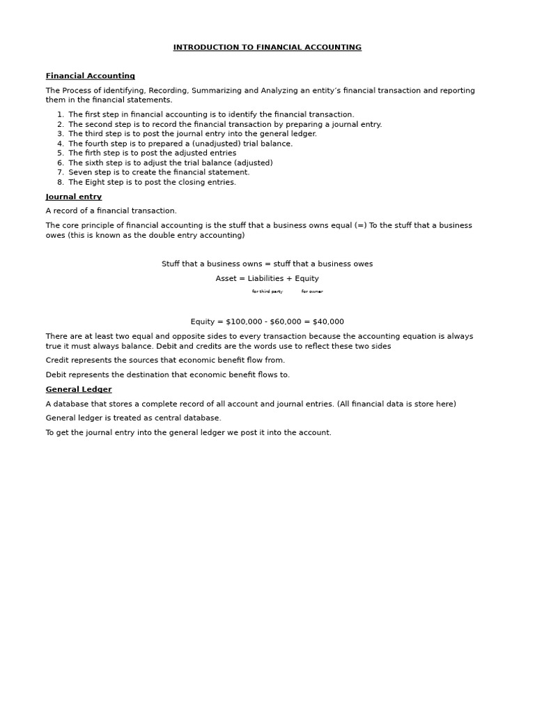 Financial Accounting Notes | PDF