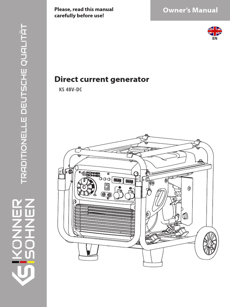 Direct Current Generator KS 48V DC en | PDF | Gasoline | Electric Generator