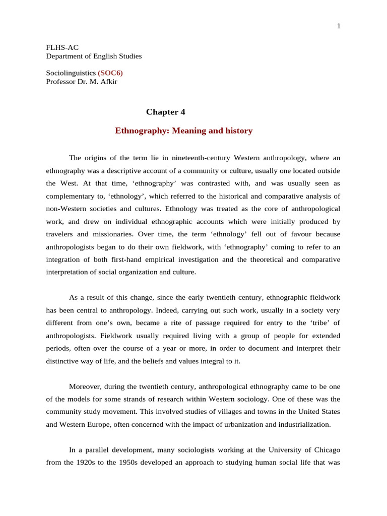 Ethnography: History and Evolution | PDF | Ethnography | Anthropology