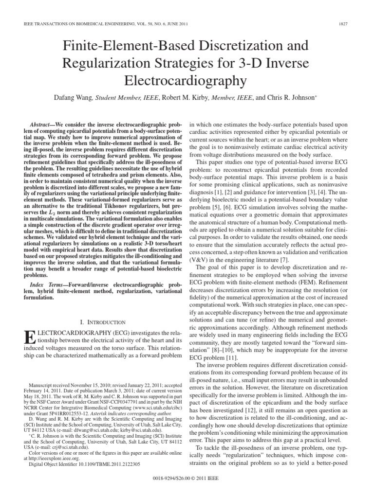 Finite Element Based Discretization And Regularization Strategies For 3 D Inverse
