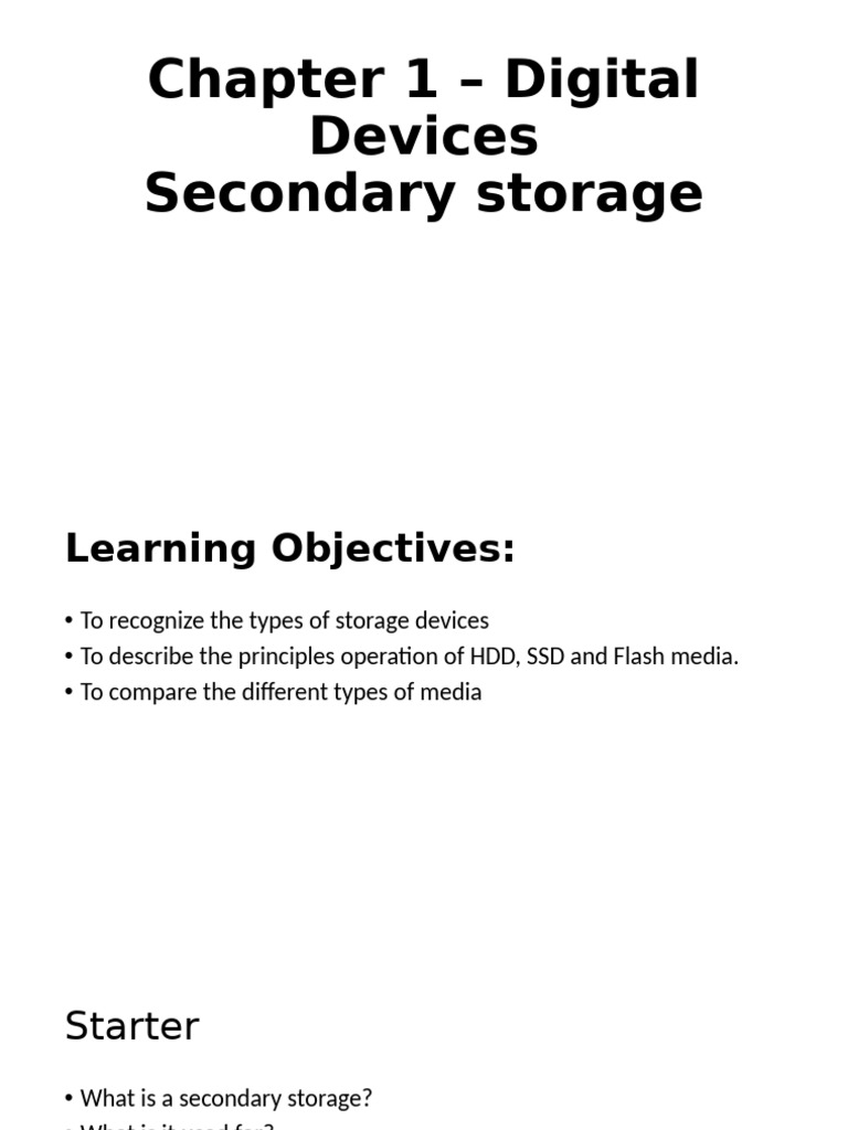 Ch1Lesson 19 - Secondary Storage | PDF | Computer Data Storage | Hard Disk Drive