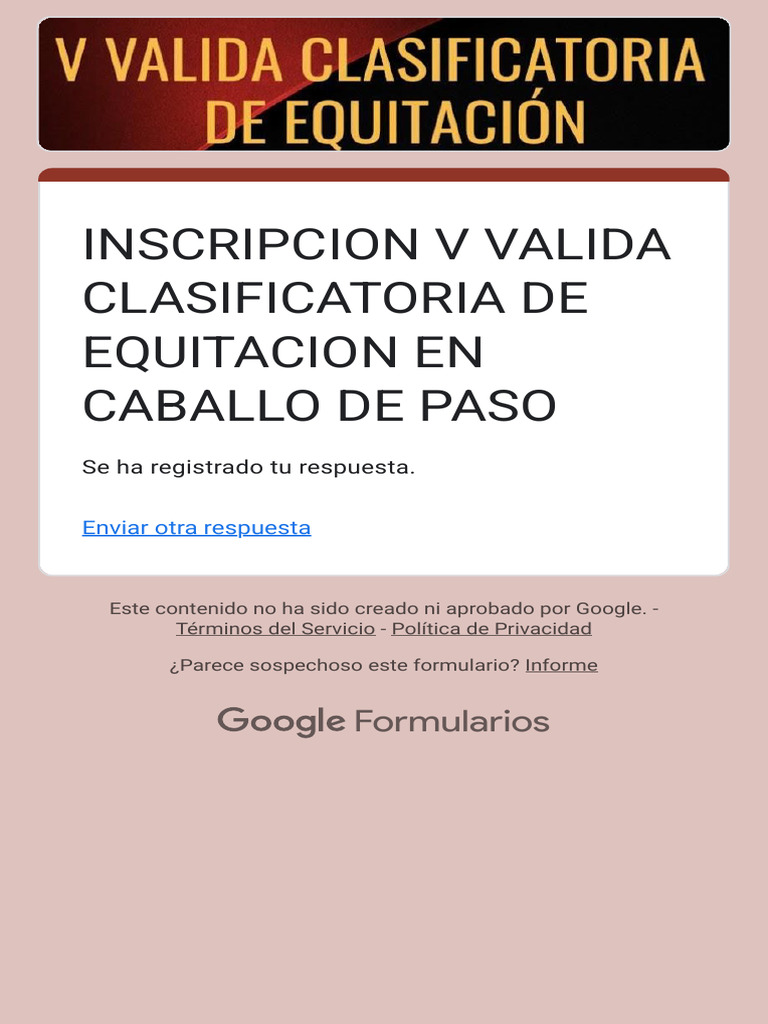 Inscripcion V Valida Clasificatoria de Equitacion en Caballo de Paso | PDF