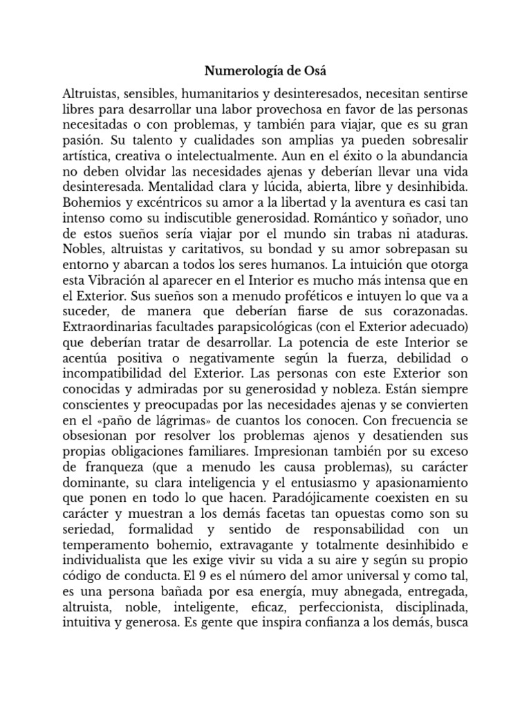 Numerología de Osá | PDF | Amor | Conceptos psicologicos