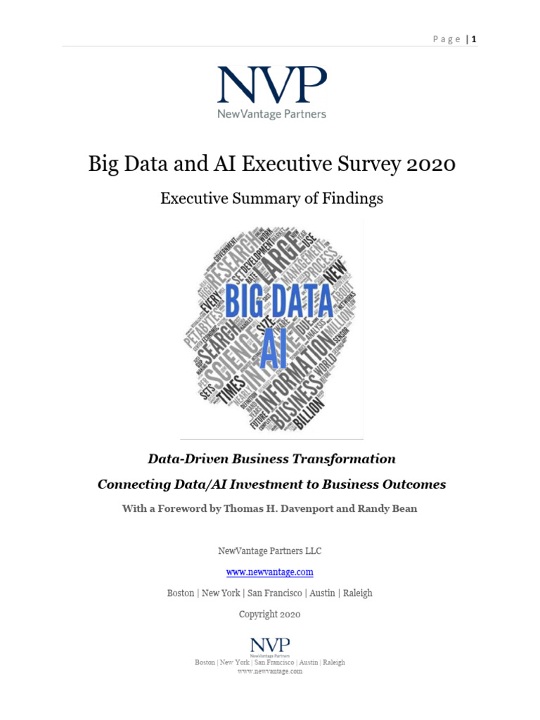 Big Data and AI Executive Survey 2020 | PDF | Artificial Intelligence | Intelligence (AI ...