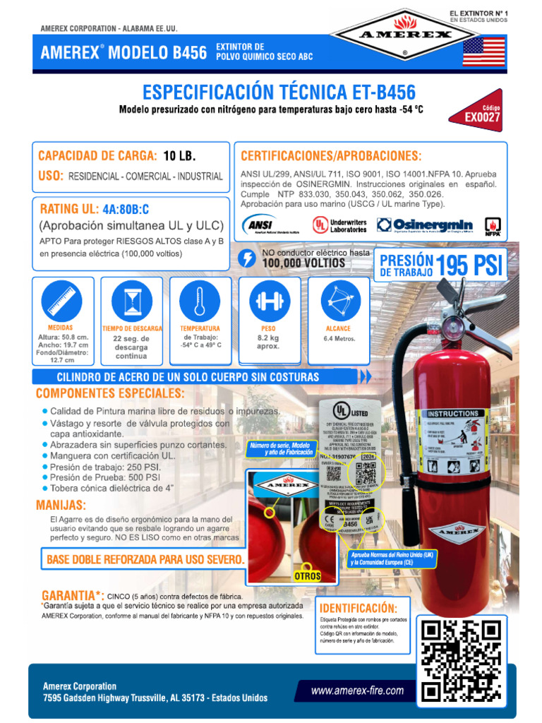 Ficha Tecnica Amerex PQS Abc 10 LB | PDF