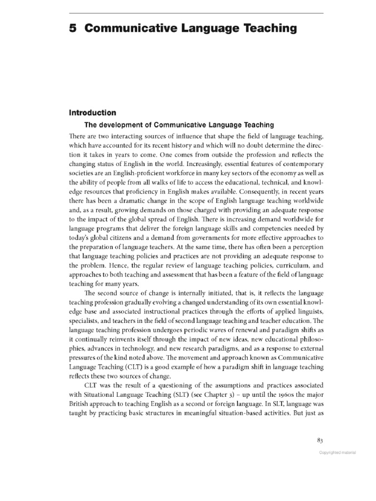 Communicative Language Teaching | PDF