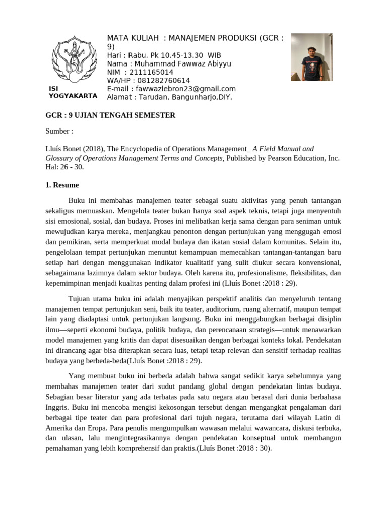 GCR 9 UTS MANPRO - Muhamad Fawwaz Abiyyu | PDF