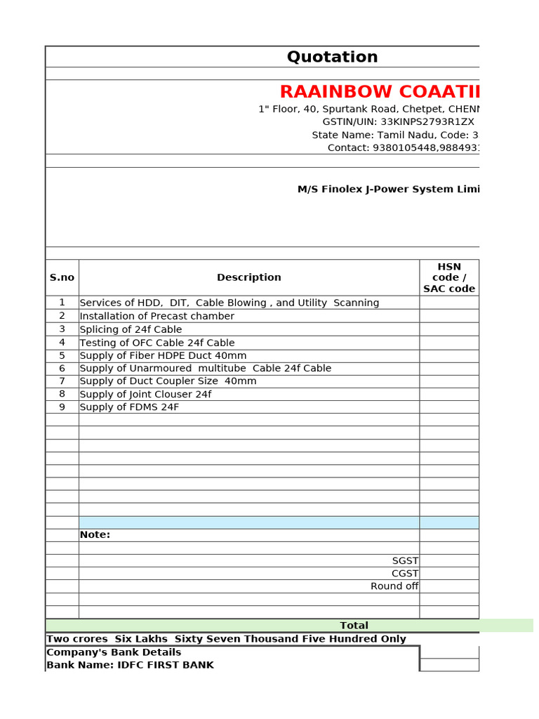 Finolex J Power System Quote | PDF