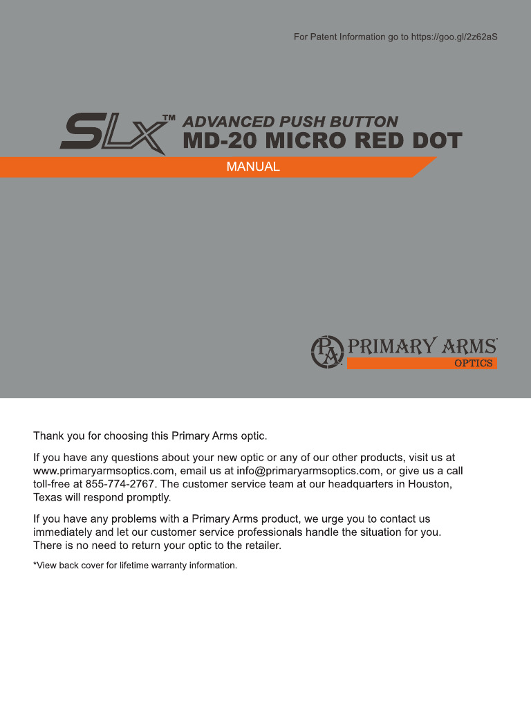 SLX MD20 Sight Manual Final | PDF