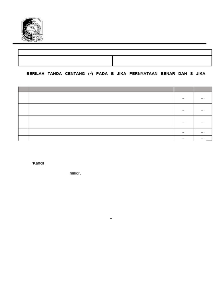 Sts. BHS Indonesia Kelas 4 SMT Genap 2024-2025 | PDF