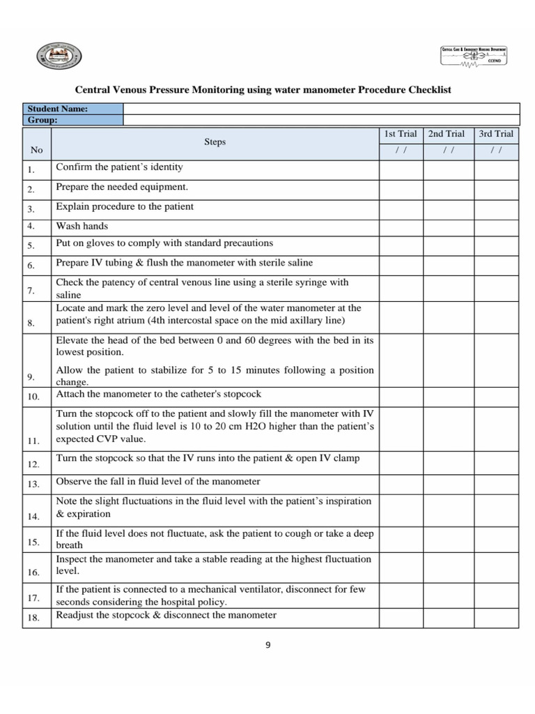 Central Venous Pressure (CVP) - 1 | PDF