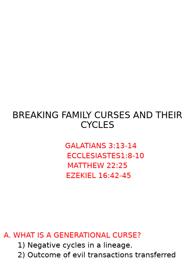 Breaking Family Curse and Their Cycles | PDF