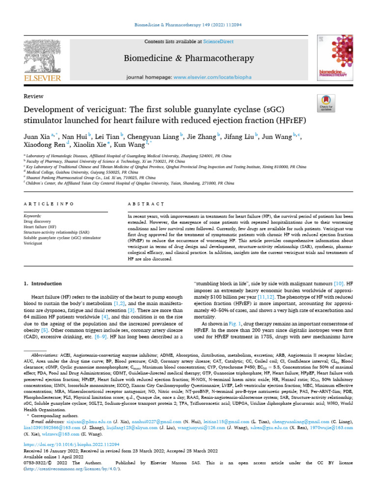 Vericiguat: First sGC Stimulator for HFrEF | PDF | Heart Failure | Drug ...