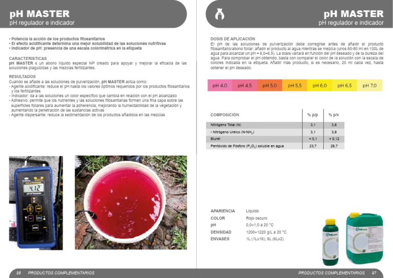 pH Master: Regulador y Mejorador Fitosanitario | PDF | Fertilizante | Ph