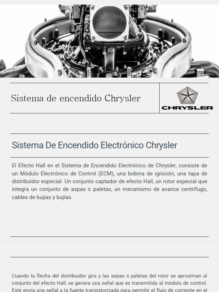 Sistema de Encendido Chrysler | PDF | Distribuidor | Electricidad