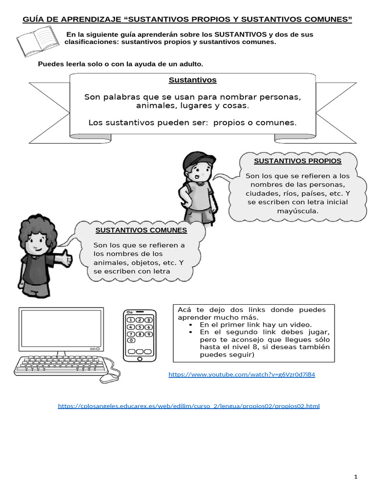 Guía Sustantivo Comun y Propio 3 | PDF
