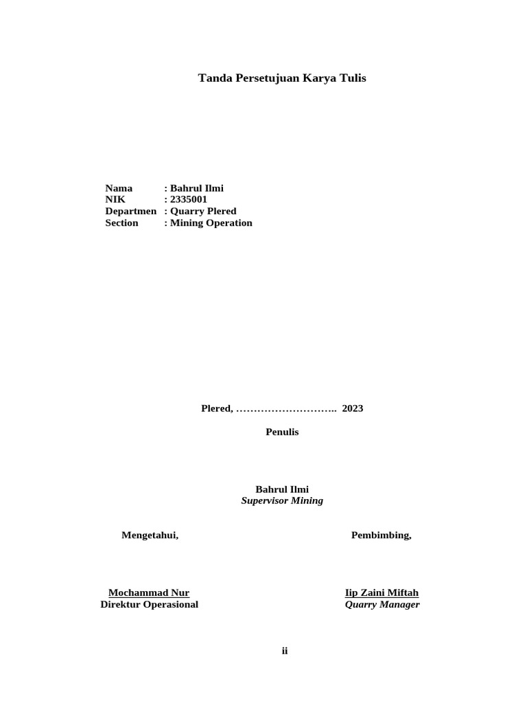 2. Tanda Persetujuan Karya Tulis Done | PDF