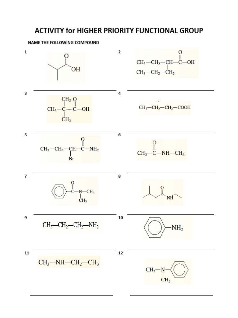 ACTIVITY For HIGHER PRIORITY FUNCTIONAL GROUP | PDF