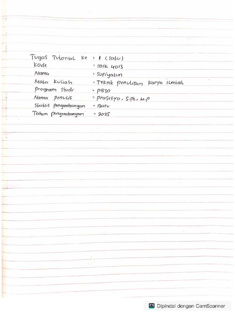 Tugas Tutorial 1 Teknik Penulisan Karya Ilmiah | PDF