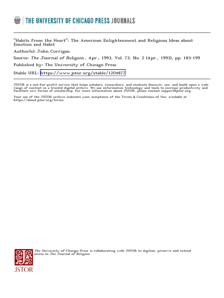 Corrigan HabitsHeartAmerican 1993 | PDF | Mind | Emotions