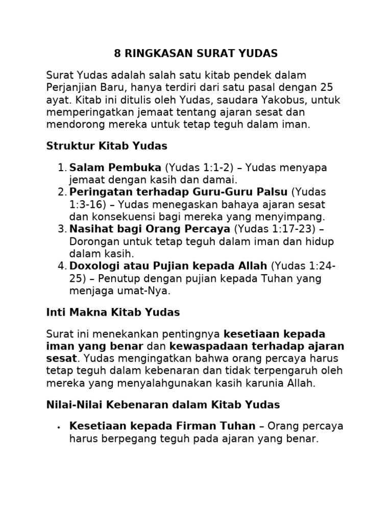 8 Ringkasan Surat Yudas | PDF