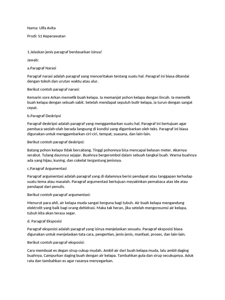 Ulfa Avita (Tugas Paragraf) | PDF