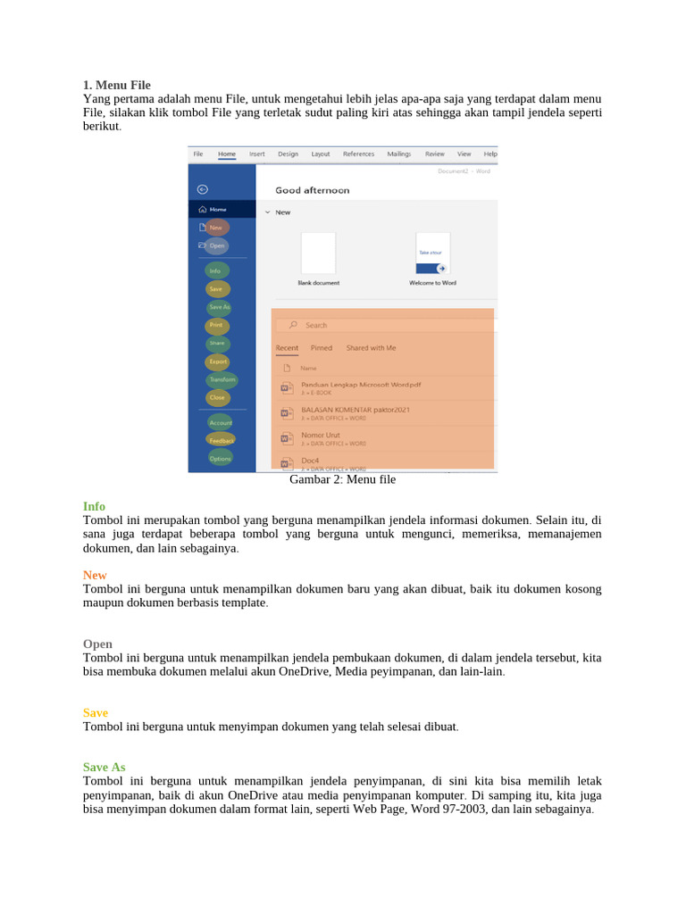 Fitur Utama Microsoft Word 2016 | PDF