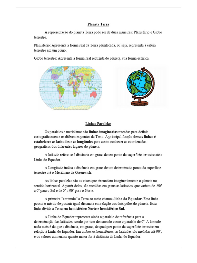 Linha Do Equador | PDF | Latitude | Geografia