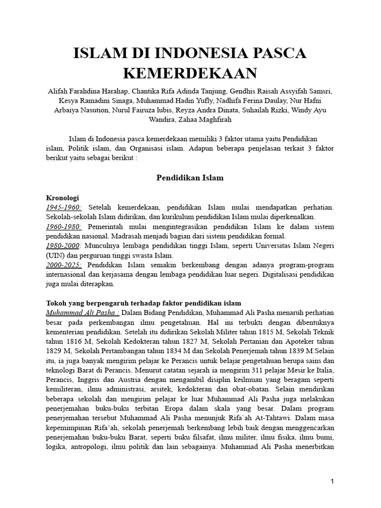 Perkembangan Islam di Indonesia Pasca 1945 | PDF