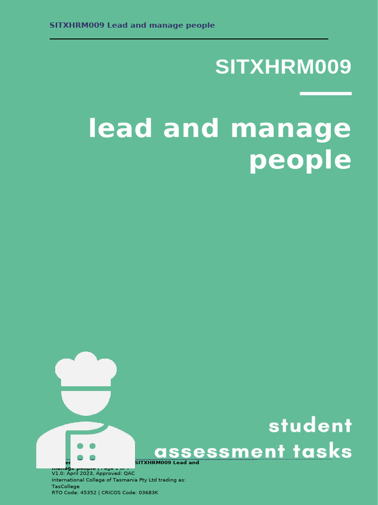 Lead and Manage People Assessment Guide | PDF | Human Communication ...