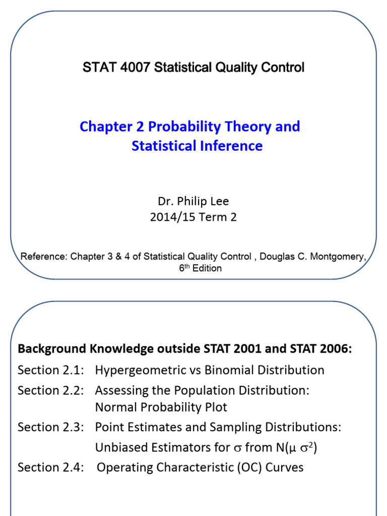 Ch2 Probability Theory and Statistical Inference | PDF | Estimator ...