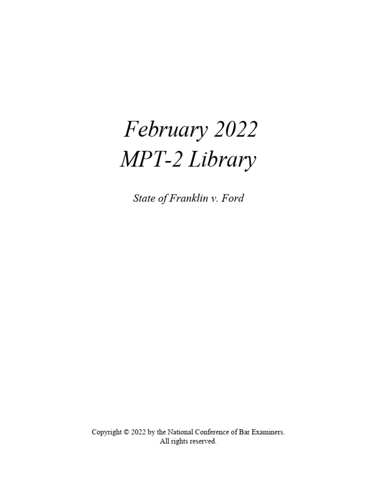 February 2022 MPT-2 Library | PDF | Relevance (Law) | Evidence (Law)