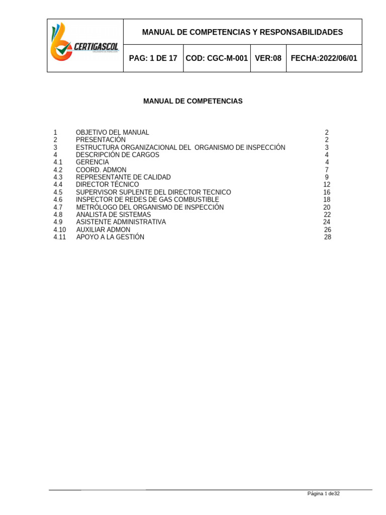CGC-M-001 Manual de Compv8 | PDF | Calidad (comercial) | Sistema de ...