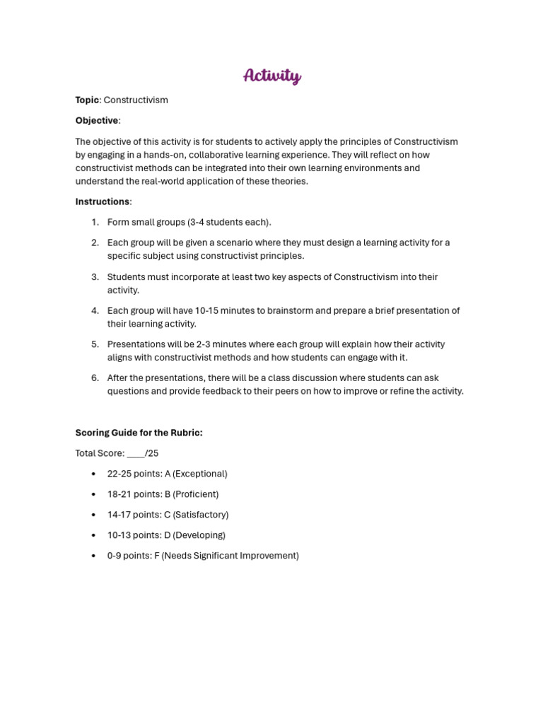 Instruments Of Assessment Pdf Constructivism Philosophy Of