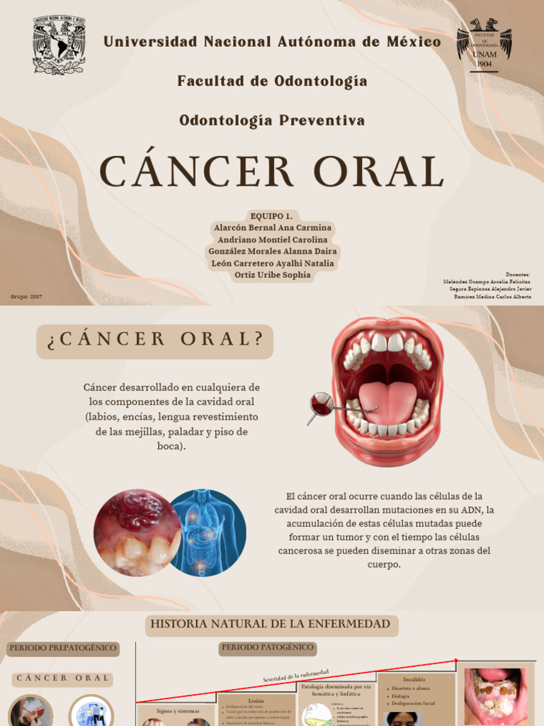 Equipo 1 Cancer Oral Pdf Pdf Cáncer Especialidades Medicas
