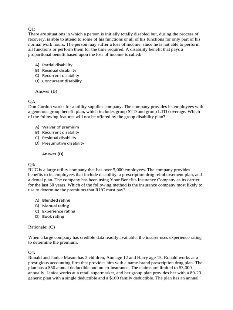 LLQP A&s Practice Questions | PDF | Cost Of Living | Insurance