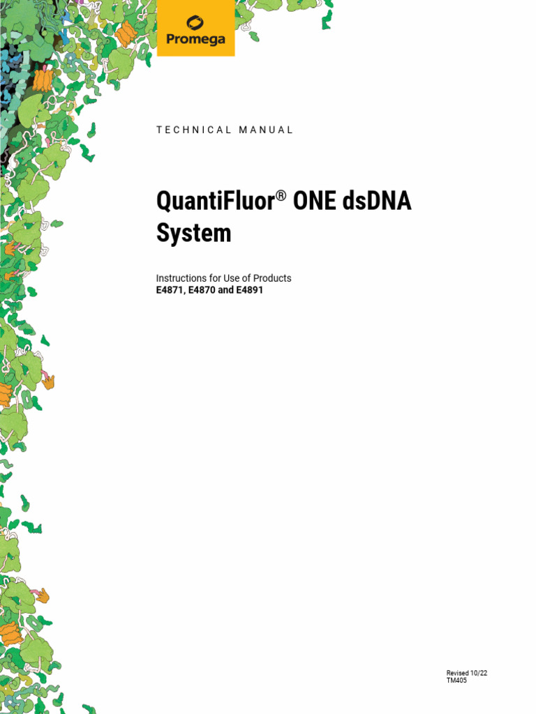 QuantiFluor ONE dsDNA System TM405 | PDF | Scientific Techniques ...