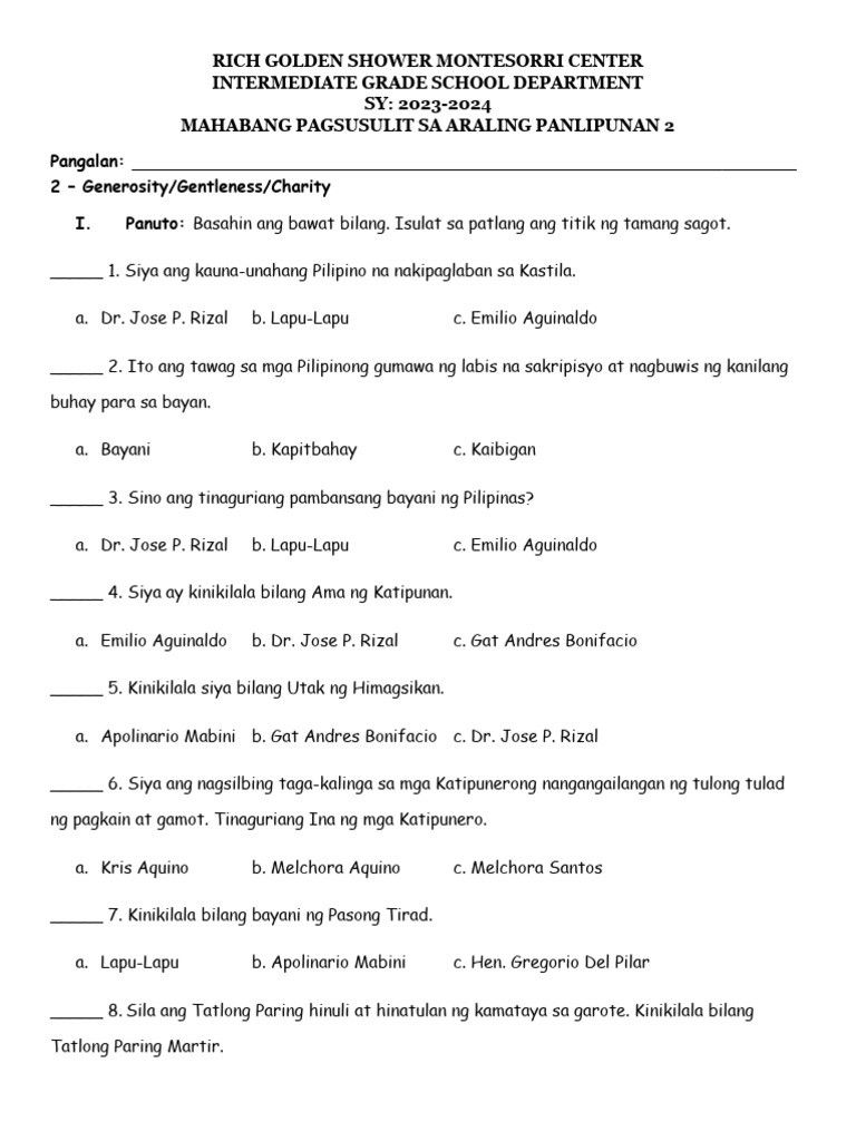 Long Quiz G2 | PDF